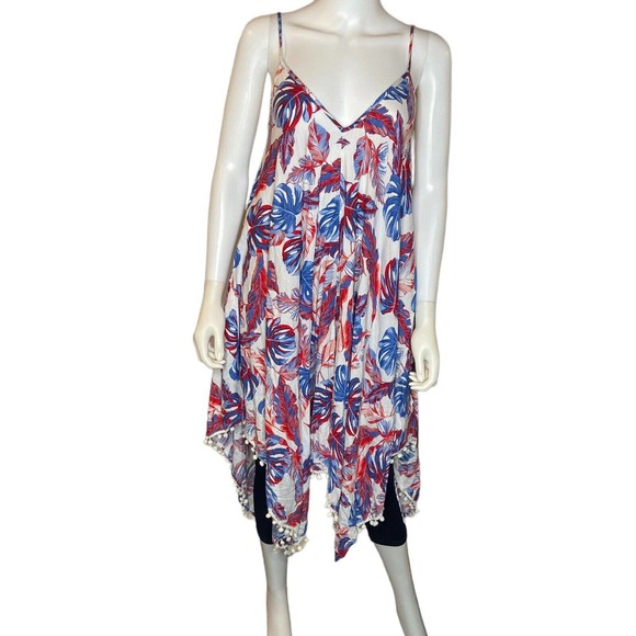 Japna | Dresses | Goa Beachwear By Japna Bluered Floral Print Beach ...